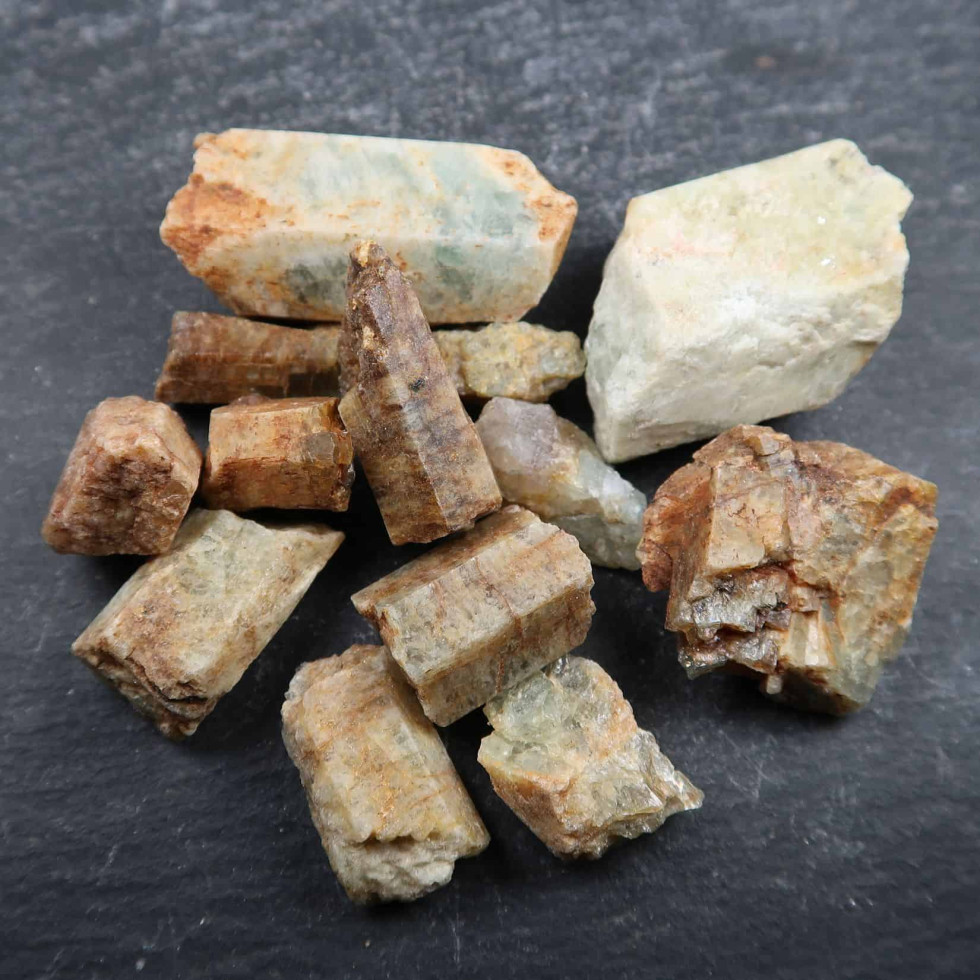 Beryl crystals and fragments - Albion Fire and Ice