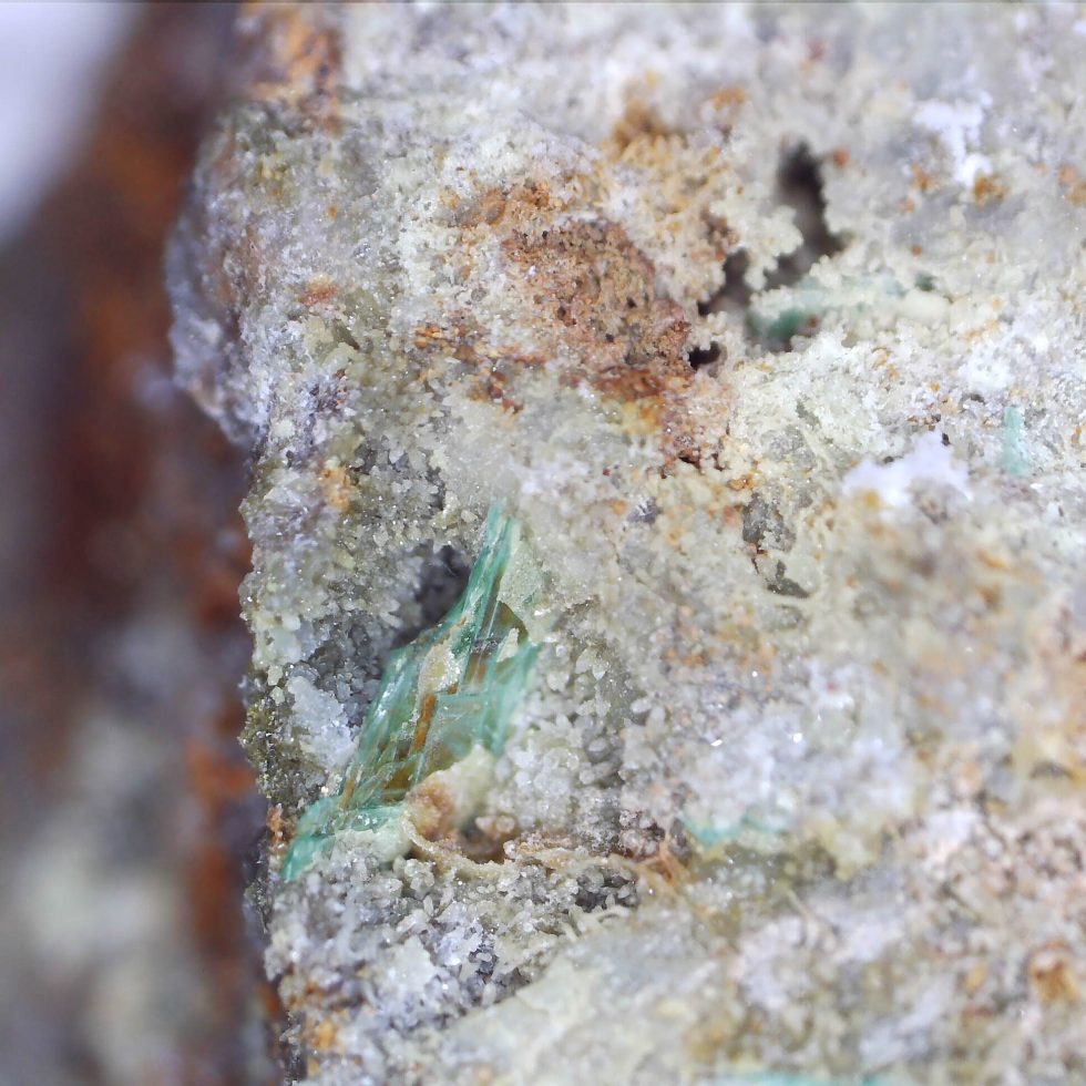 Torbernite from Ting Tang Mine, Carharrack, Cornwall, UK