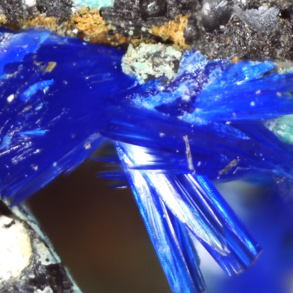 Linarite from Meadowfoot Smelter, Wanlockhead, Scotland, UK